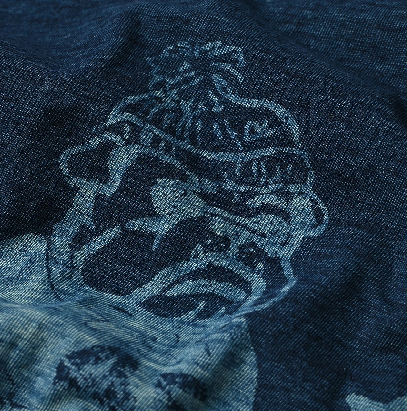 45R（フォーティファイブアール）| ブル丸ウォークプリントの90845星Tシャツ（再び・インディゴ） Short Sleeve | 公式 ...